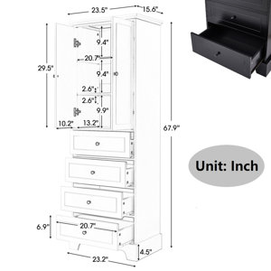 Red Barrel Studio® Quintell Freestanding Linen Cabinet | Wayfair