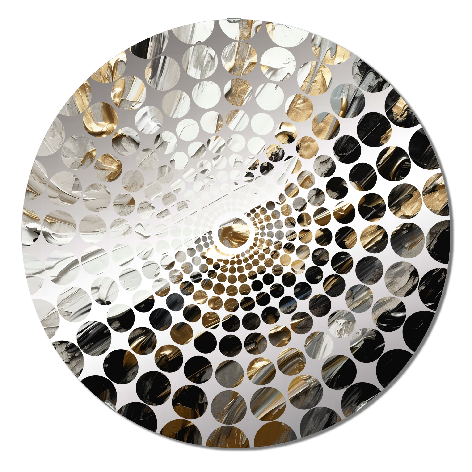Design Art Golden Wave Reflections VI - Concentric Circles Decorative ...