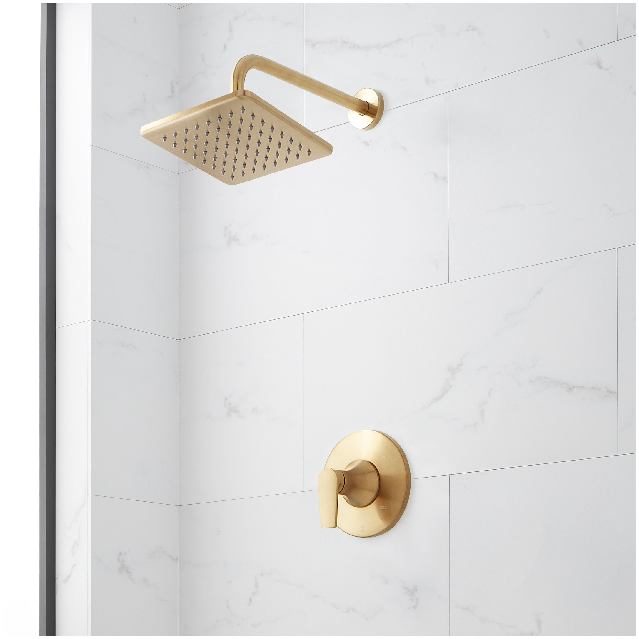 Signature Hardware Berwyn Pressure Balance Shower System - Brushed Gold ...