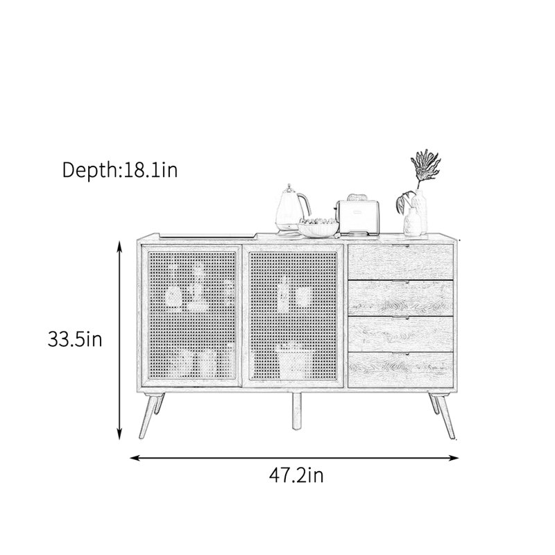 Vivid Space Creation Japanese-Style Sideboard | Wayfair
