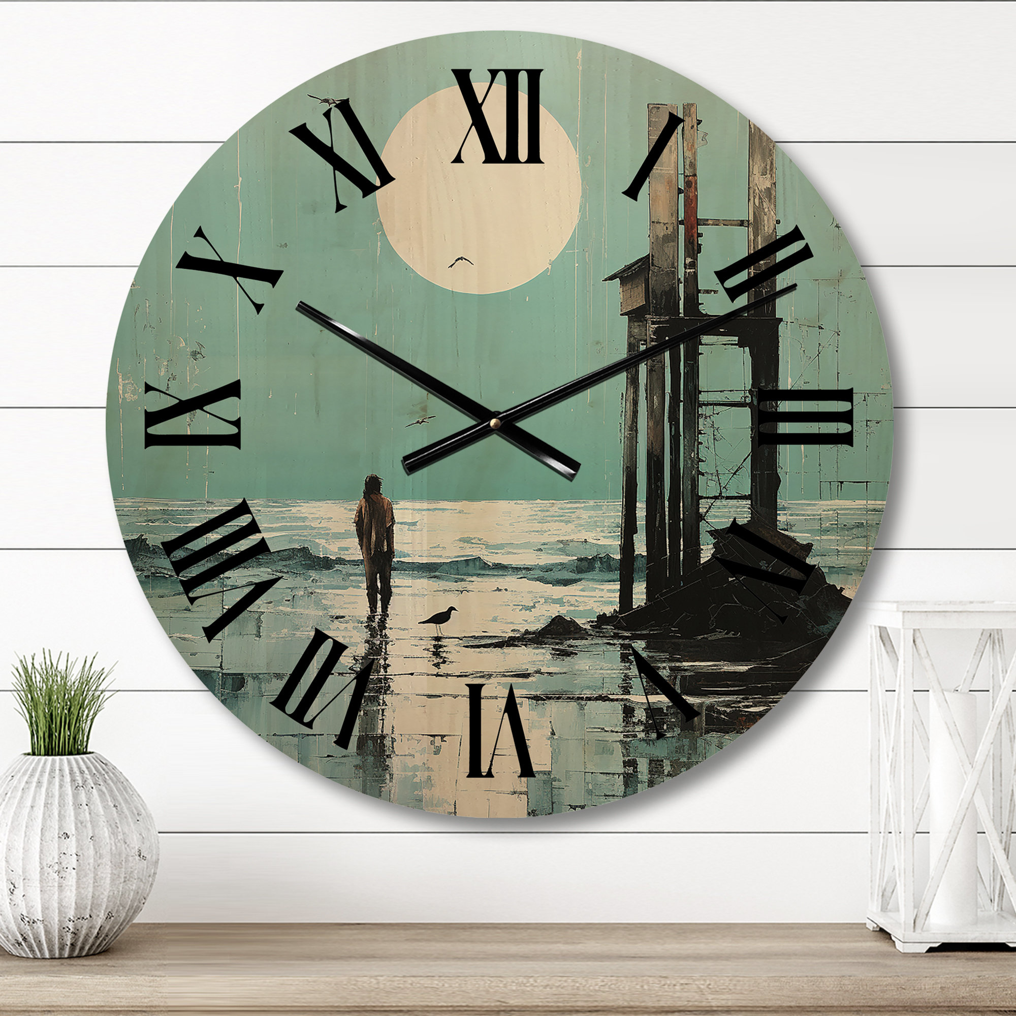 East Urban Home Pier Lone Pier Papercut I - Nautical & Beach Oversized ...