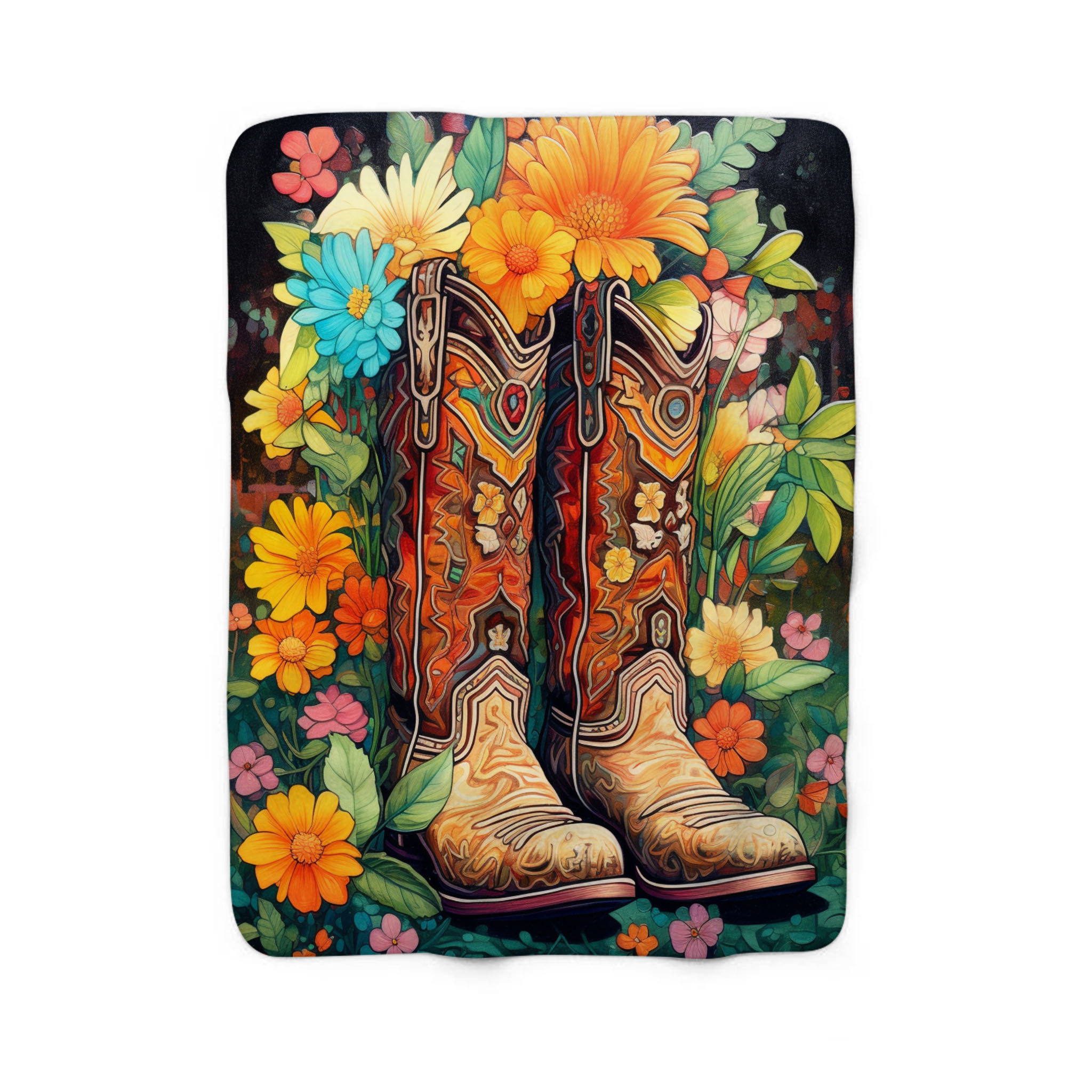 MentionedYou Bold Boot Blooms Blanket | Wayfair