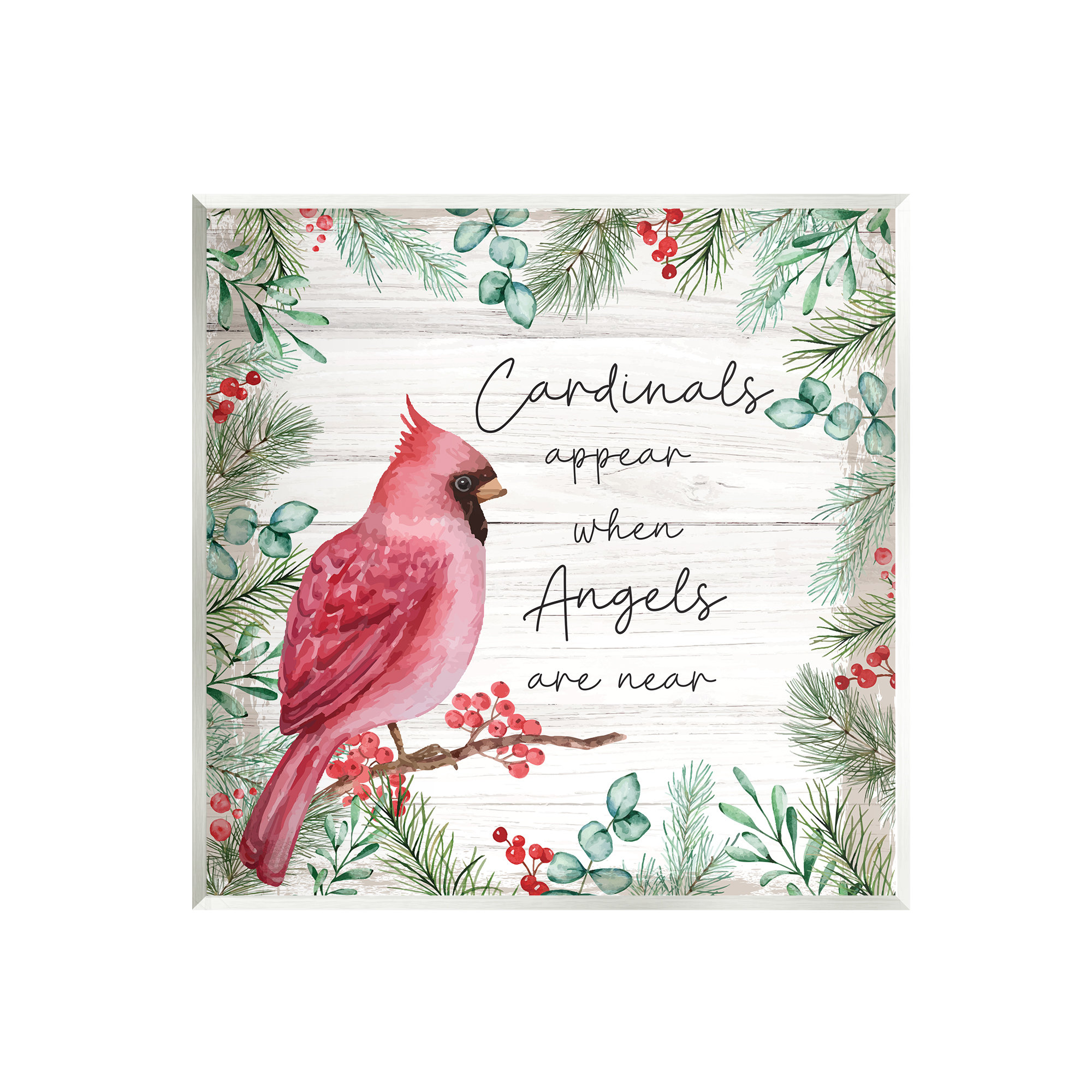 Stupell Industries Cardinals Appear when Angels Near Phrase by ND Art ...