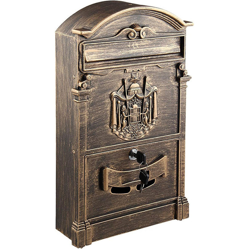 ZILNOX Wall Mount Locking Mailbox, Vintage Lockable Mailboxes, Security ...