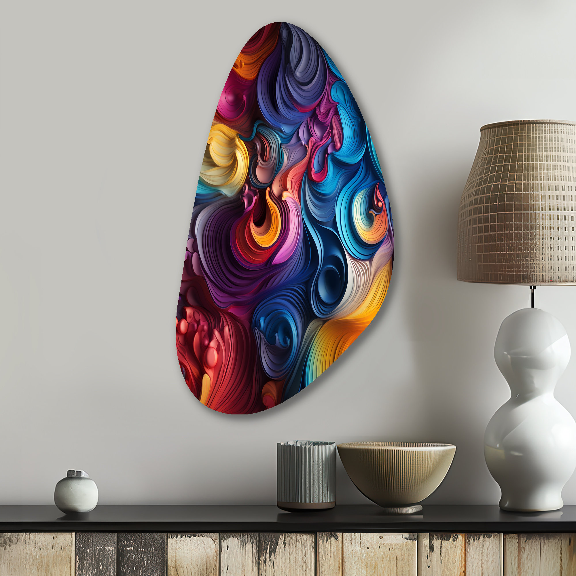 Design Art Popart Psychedelic Swirls - Abstract Fall Shape Irregular ...