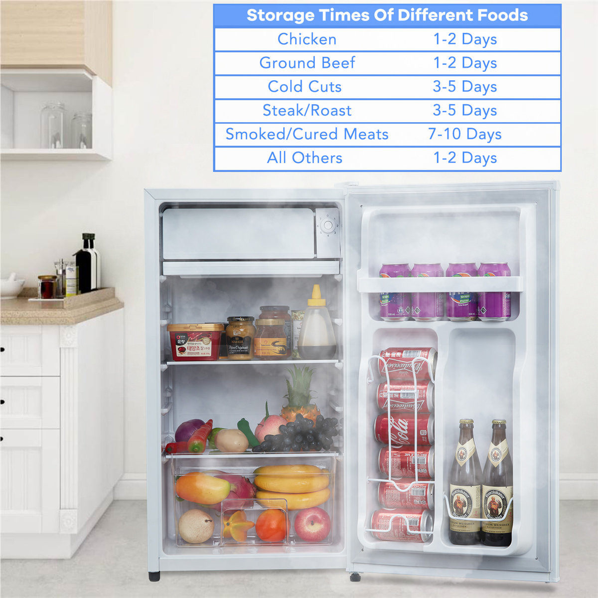 Yesurprise 3.2 Cubic Feet Freestanding Mini Fridge with Freezer | Wayfair