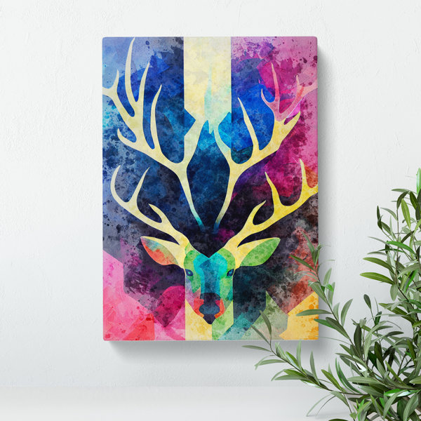 Alpen Home XC1022-1635X Colourful Stag Art No.2 Abstract - Wrapped ...