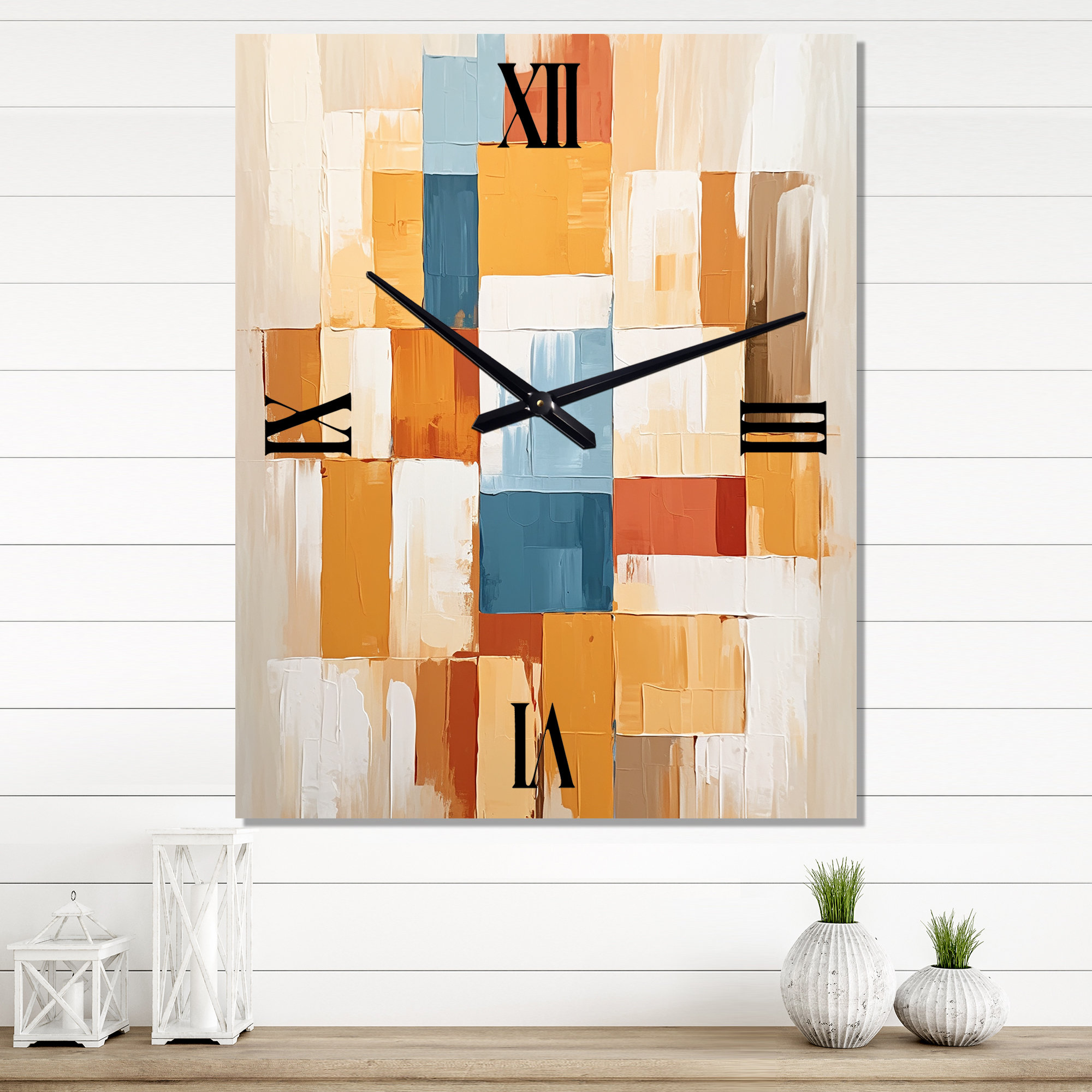 Design Art Colorful Retrovisions In Blue And Orange - Abstract Mid ...