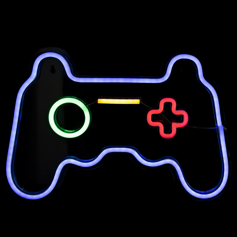 Northlight Seasonal 11" LED Neon Style Video Game Controller Wall Sign ...