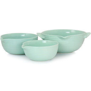 Martha Stewart 3 Piece Vintage Stoneware Prep Batter Bowl Set In Mint ...
