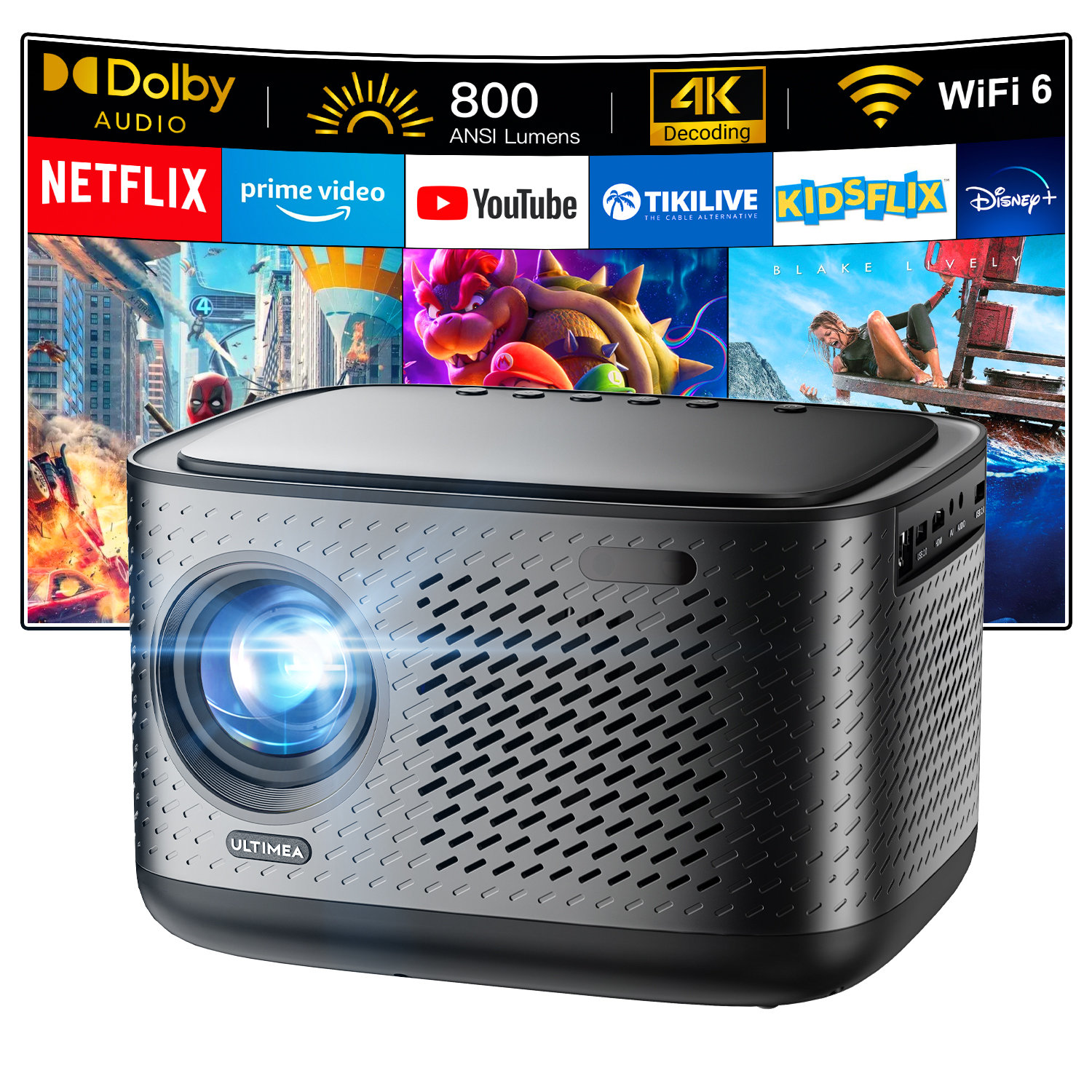 Ultimea ULTIMEA 1080P Projector 4K Decoding, Netflix-Certified ...