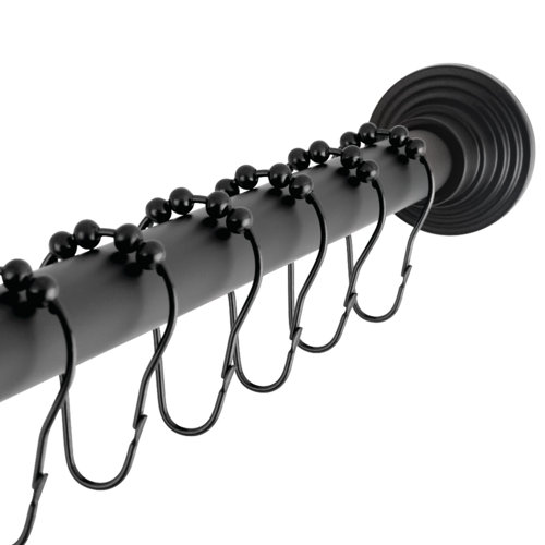 Wayfair | Matte Black Shower Curtain Rods You'll Love in 2023