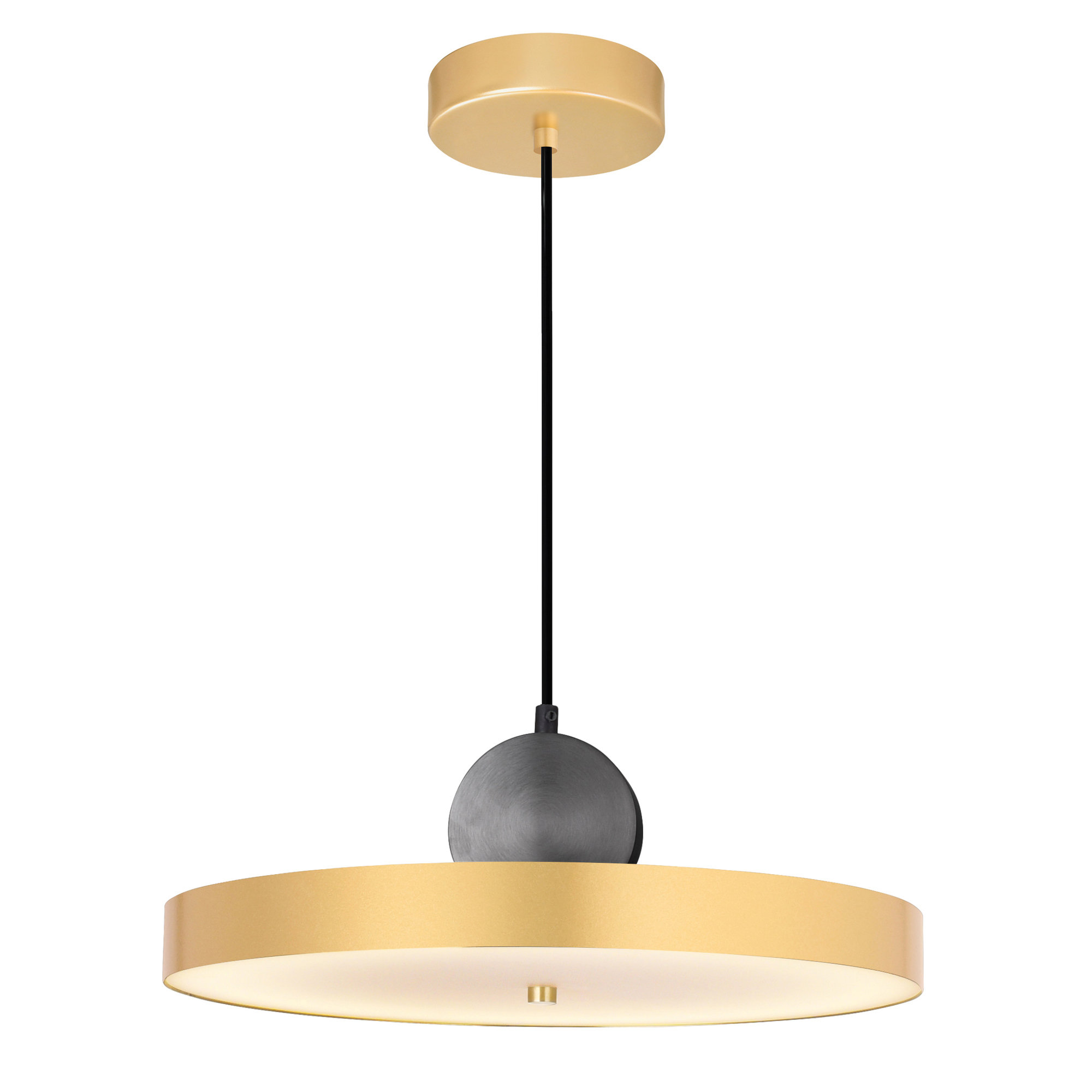 Ivy Bronx Legen 1 - Light Single Drum LED Pendant with Crystal Accents ...