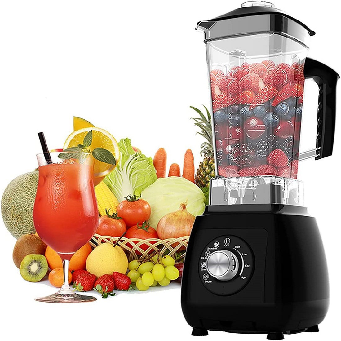 5 Core Countertop Juicer Machines Smoothie Blender 68 Oz Titanium Blade ...