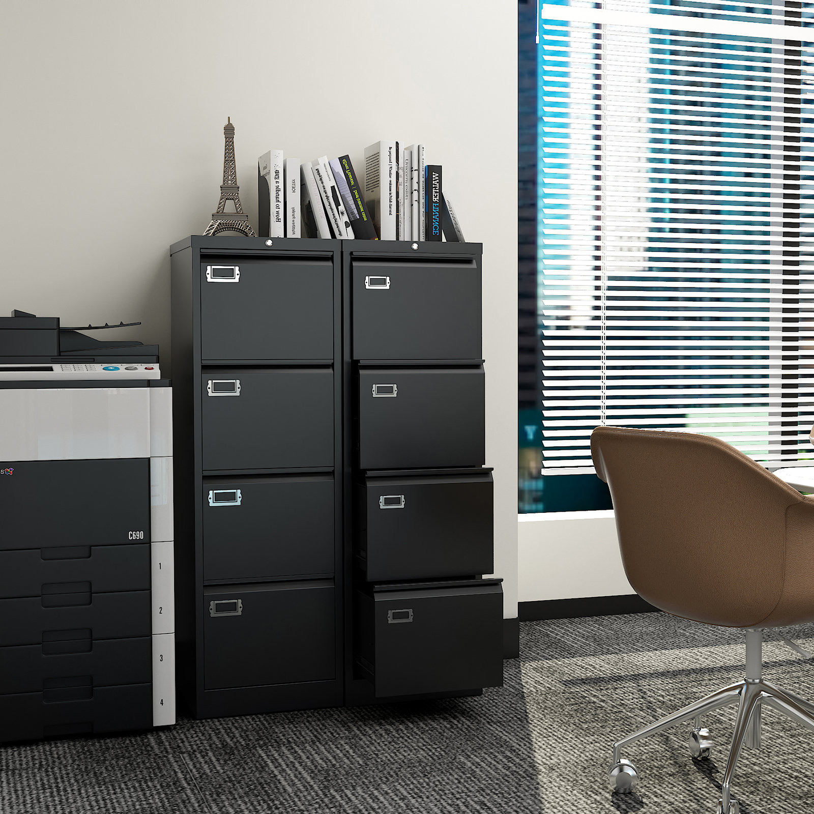 Inbox Zero 4 Drawer Vertical Filing Cabinet & Reviews | Wayfair