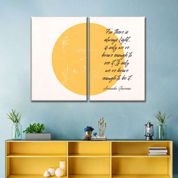 Trinx Brave Enough Amanda Gorman On Canvas 2 Pieces Set | Wayfair