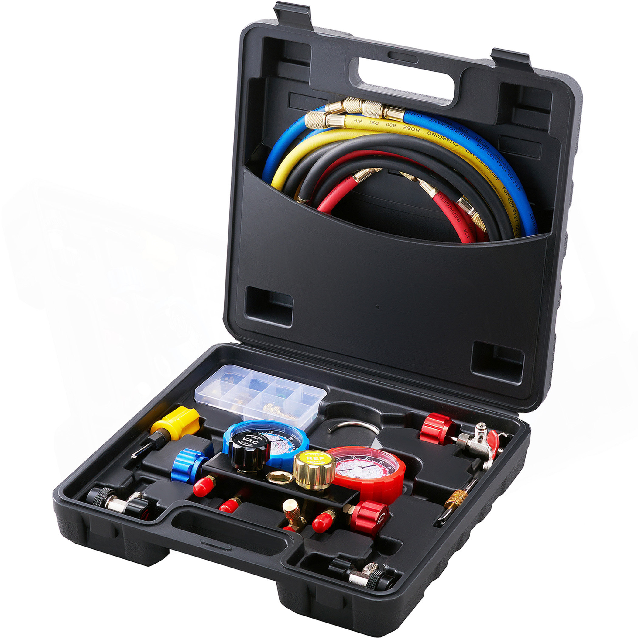 Jiafan 4 Way AC Gauge - AC Manifold Gauge Set For R134A R22 R12 R410A ...