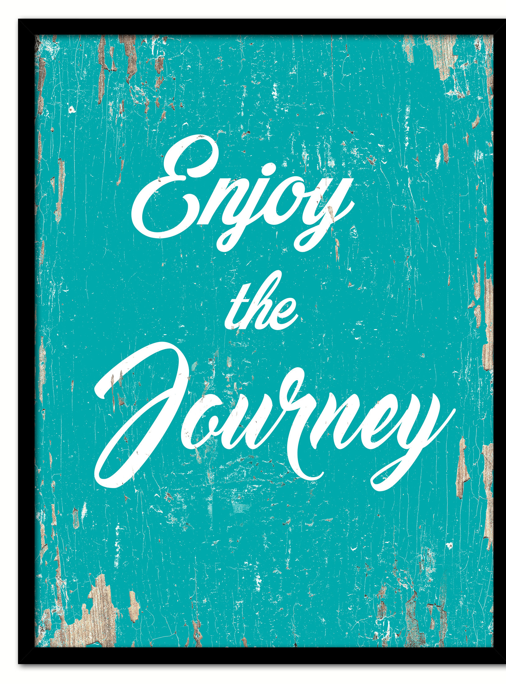 August Grove SpotColorArt Enjoy The Journey Handcrafted Canvas Print ...