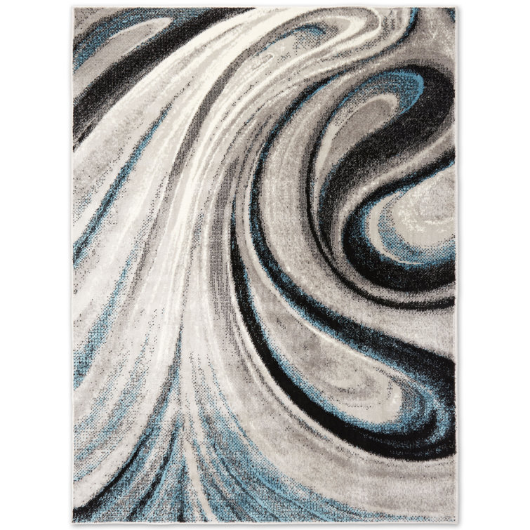 Zipcode Design™ Chrystal Abstract Blue/Black/Gray Area Rug & Reviews ...