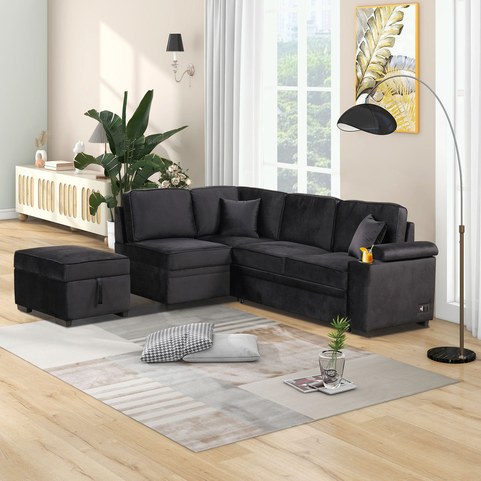 Latitude Run® Rhylan 3 - Piece Upholstered Sectional - Wayfair Canada
