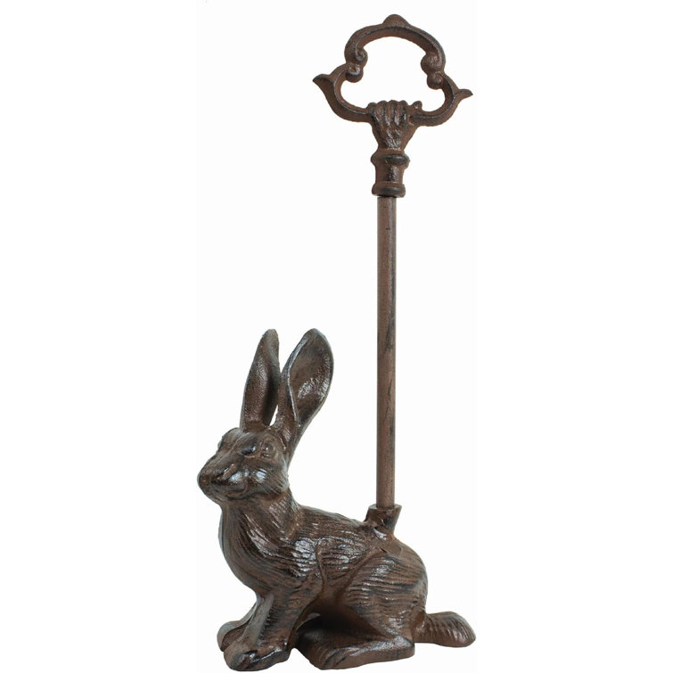 Rosalind Wheeler Rustic Cast Iron Bunny Hare Rabbit Door Stop Or Porter ...