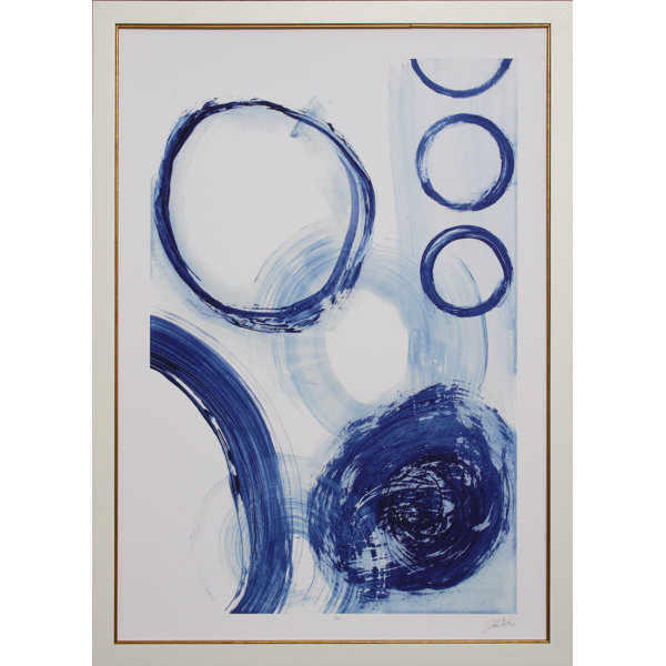 Shadow Catchers 'Blue Circle Study III' Framed Painting Print | Wayfair