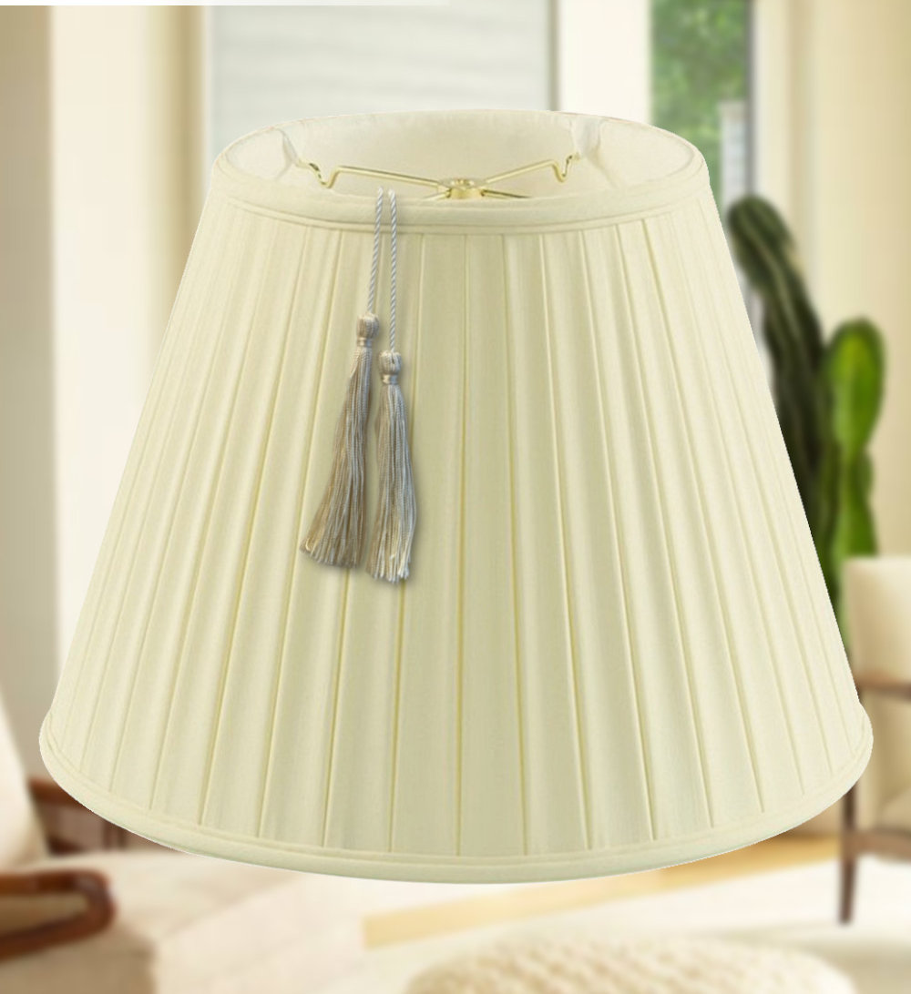 August Grove 13" H x 18" W Silk/Shantung Bell Lamp Shade ( Spider ) in ...