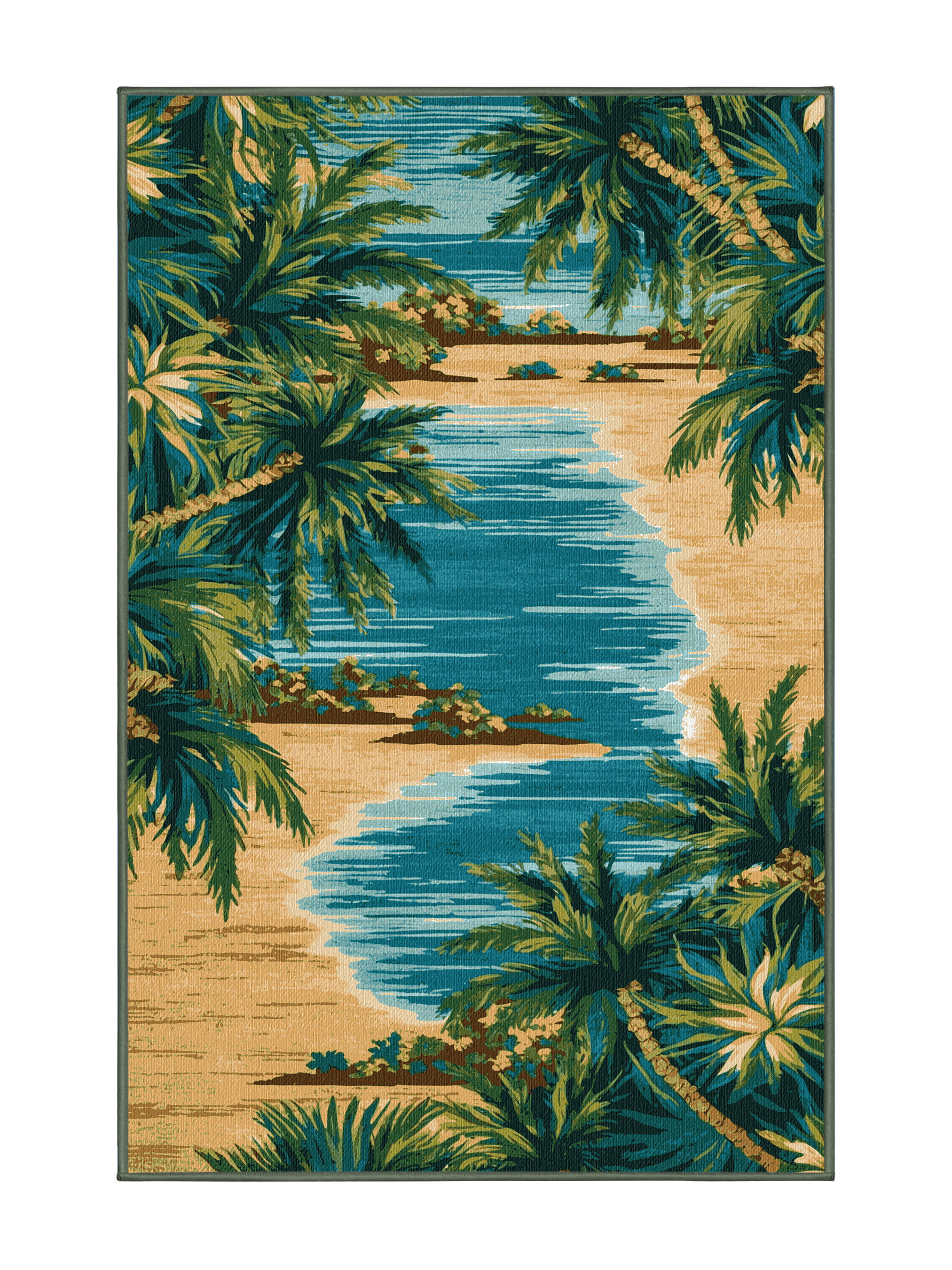 Rosecliff Heights Washable Island Pattern Coastal Area Rug | Wayfair