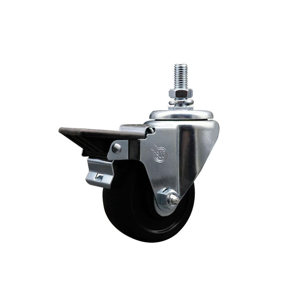 Service Caster 3 Inch_Soft Rubber ½ Inch Threaded Stem Caster with ...
