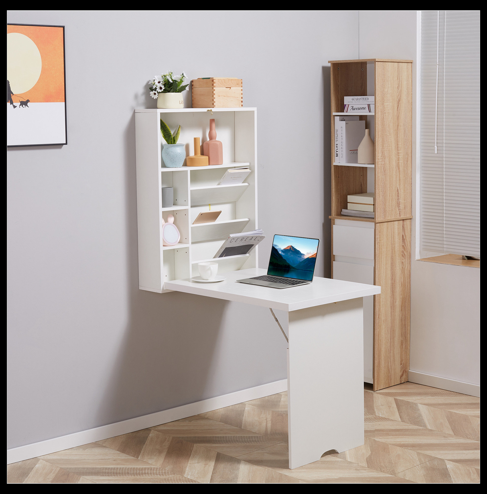 Floating Desk With Hutch