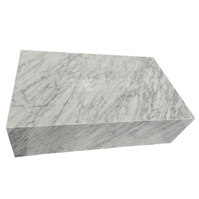 BETACH Genuine Marble Block Coffee Table - Carrara Marble | Wayfair