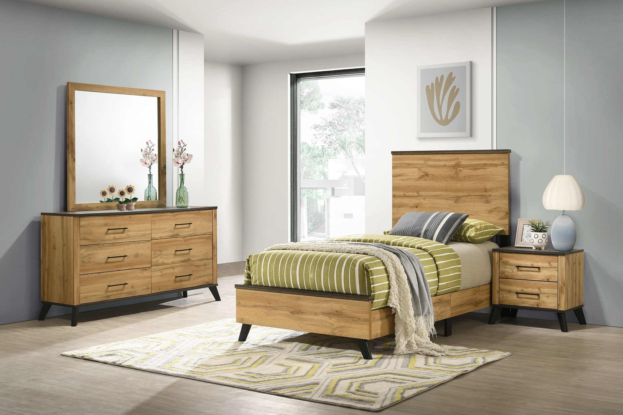 Alma Kaywood 4-Piece Bedroom Set Natural Pine | Wayfair