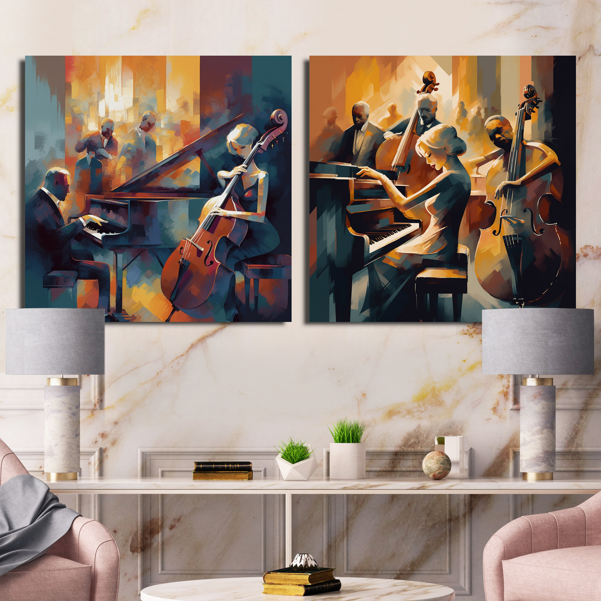 Lark Manor™ Female Jazz Performer And Band - Music Jazz Square Collage ...