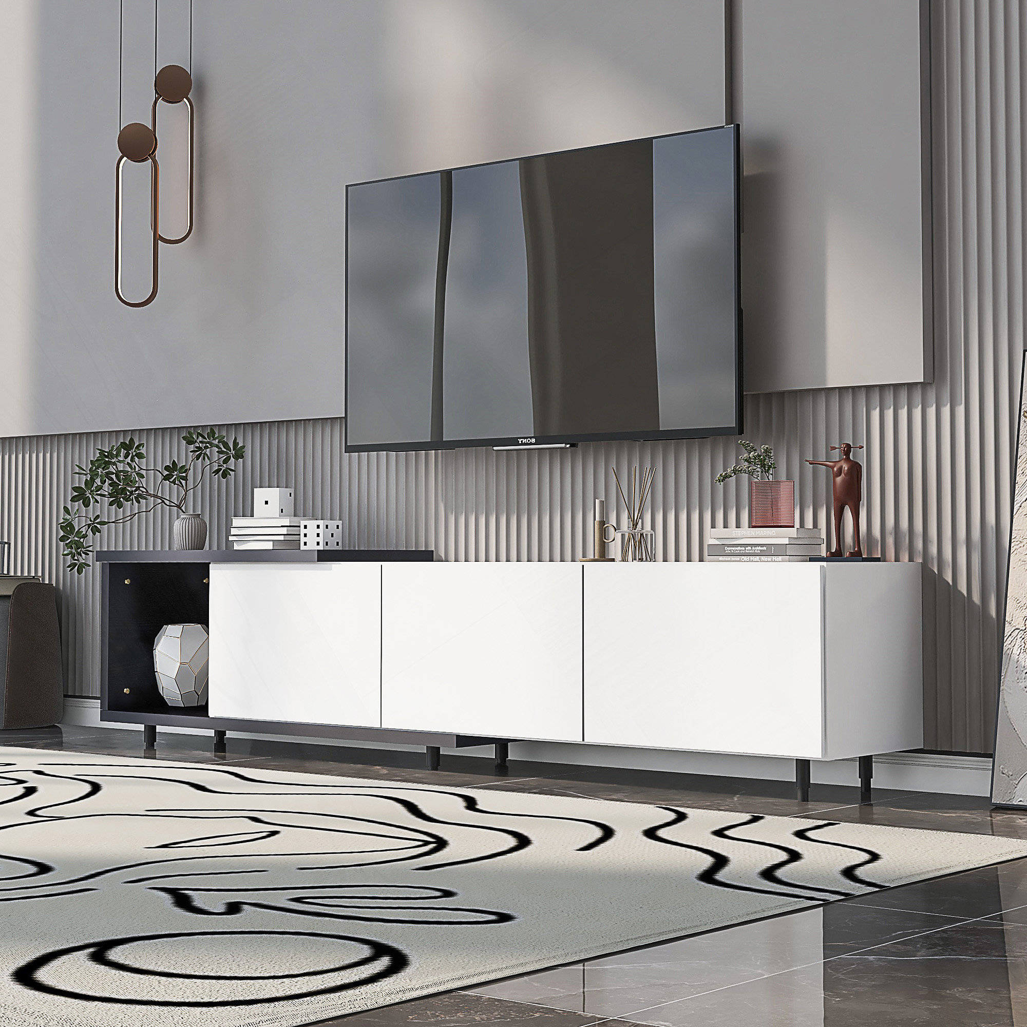 George Oliver 70.1''-100'' Modern Stylish TV Stand TV Cabinet For 80 ...