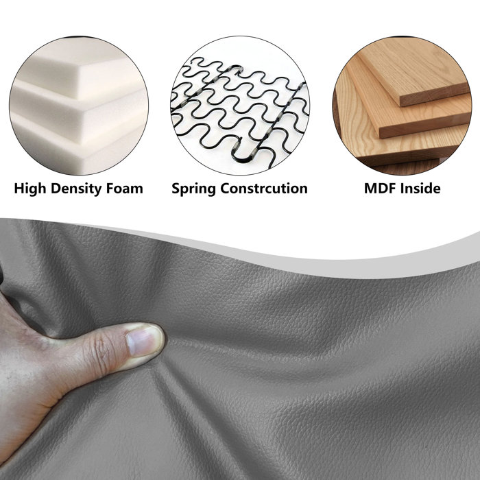 Corrigan Studio® Carlean 3 piece Faux Leather Configurable Living Room ...