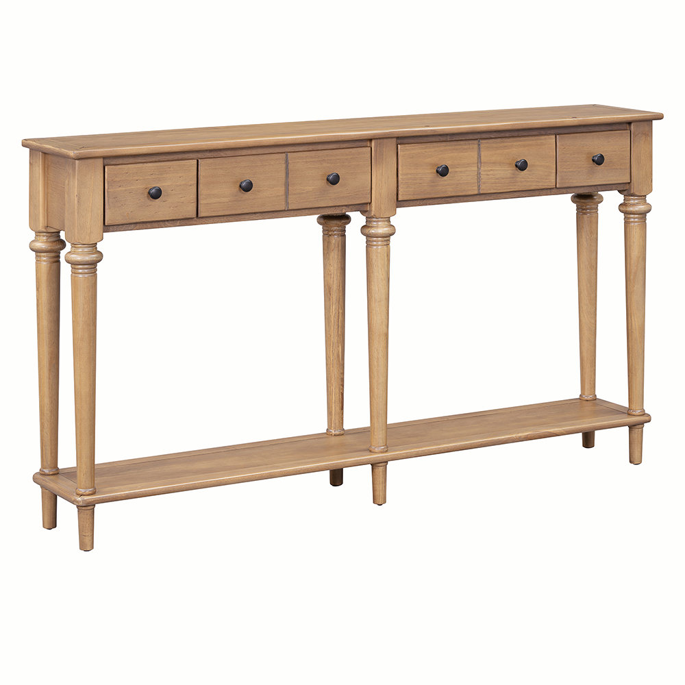 Alcott Hill® Retro Console Table with 4 Drawers and Open Shelf | Wayfair