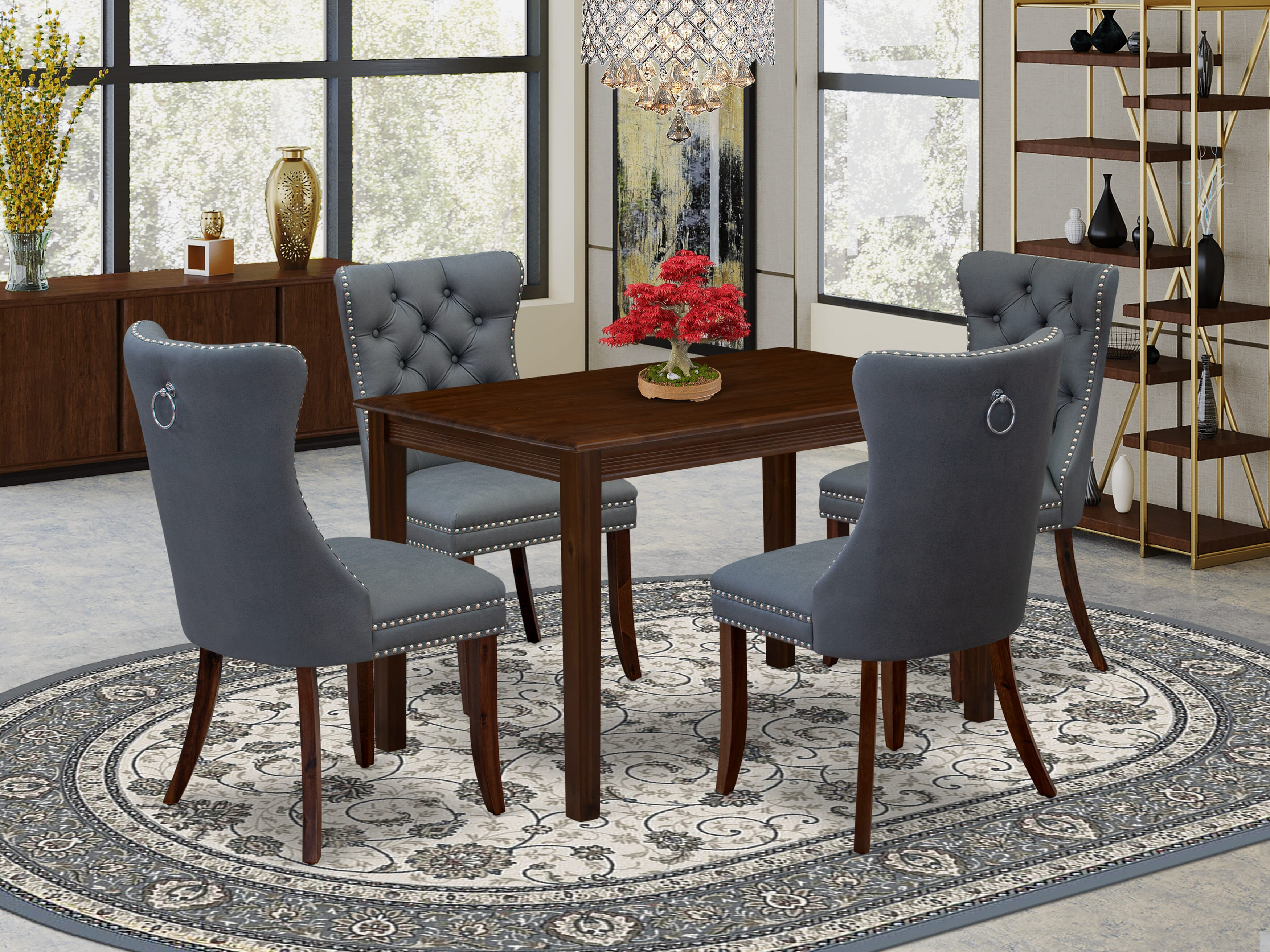 Red Barrel Studio® 5 Piece Dinette Set Consists of a Rectangle Dining ...
