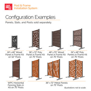 OUTDECO 18" Galvanized Steel Post Feet Stands, Black (2 Pack) | Wayfair