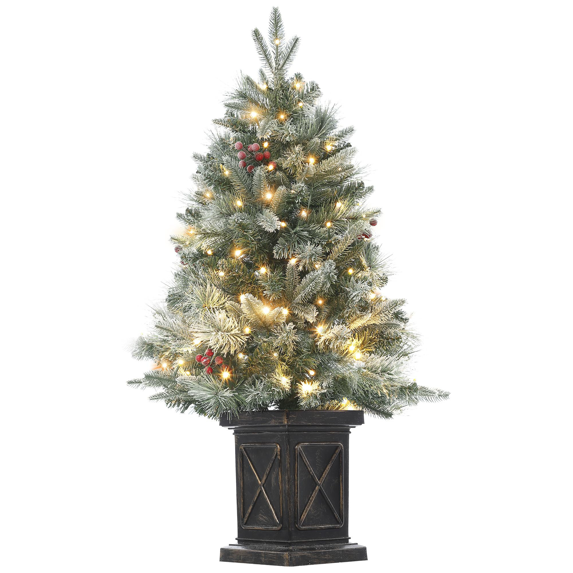 The Holiday Aisle® 3 FT Christmas Tree,Pre-Lit Christmas Tree With 78 ...