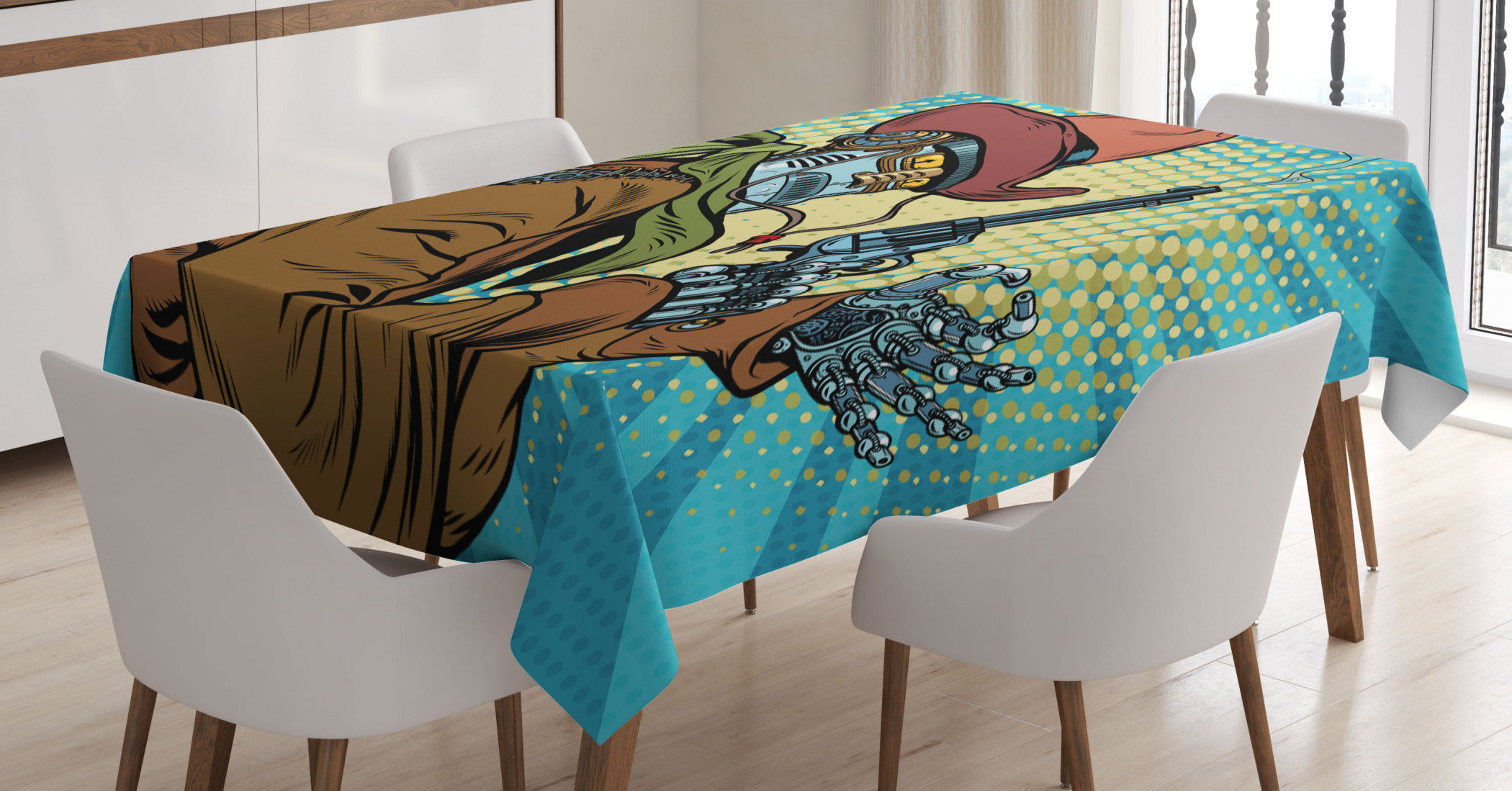 East Urban Home Steampunk and Western Robot Cowboy Makes Ok Gesture ...