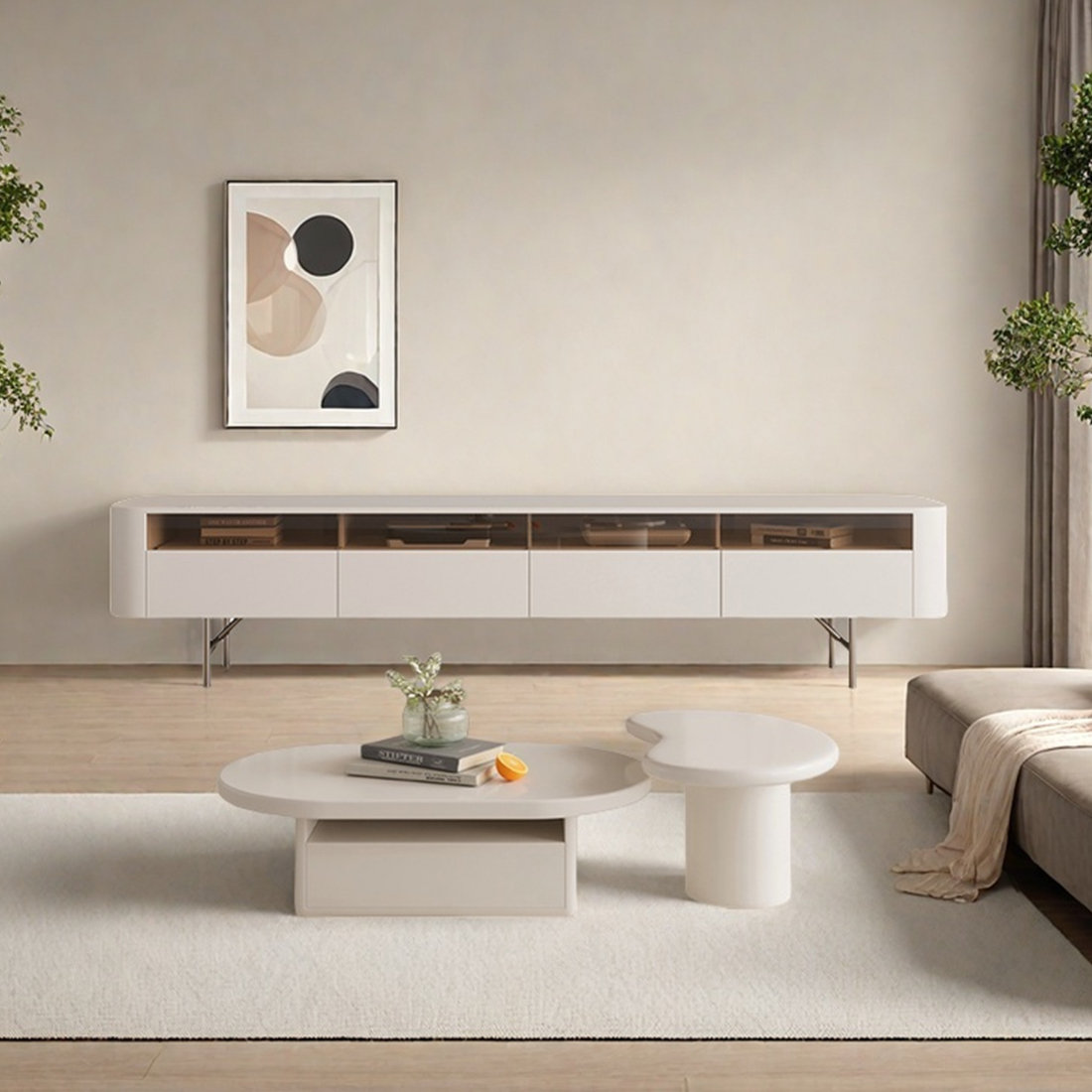 Trentastic Trails Simple Style Wood TV Stand and Coffee Table Set ...