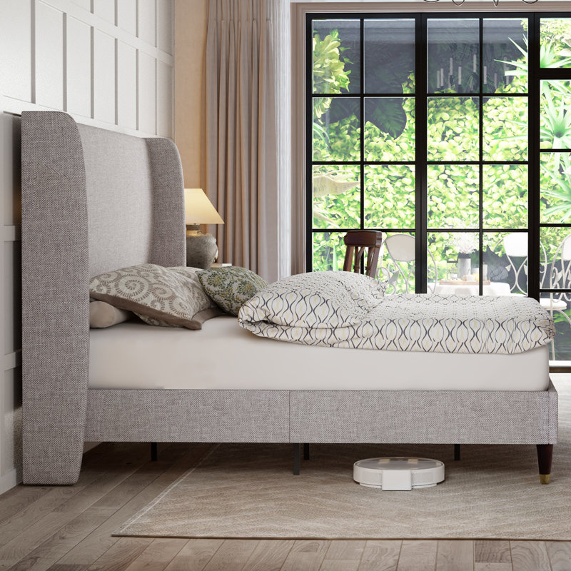 Wade Logan® Belo Upholstered Wingback Bed & Reviews | Wayfair