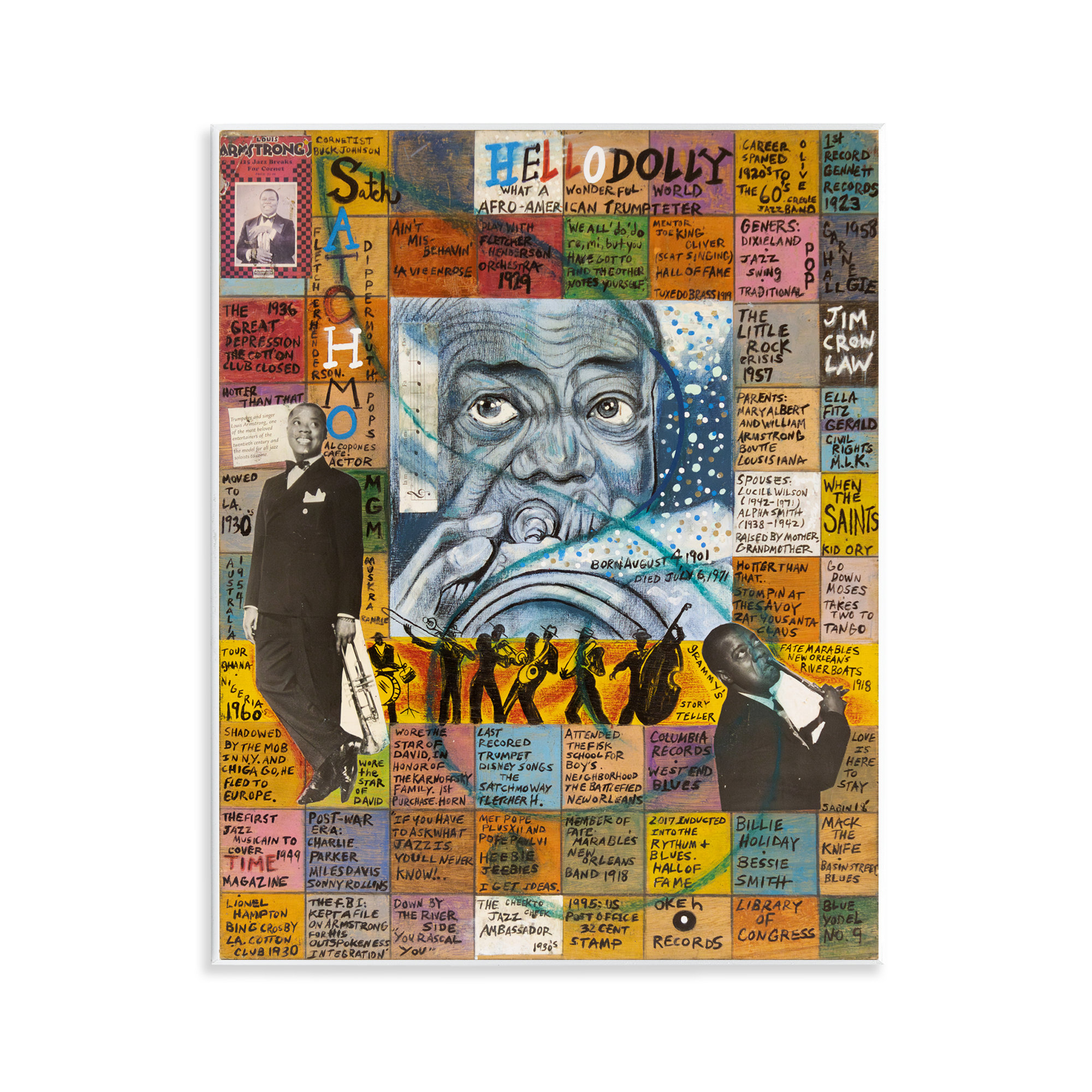 Dakota Fields Louis Armstrong Collage Wall Plaque Art by Sabin | Wayfair
