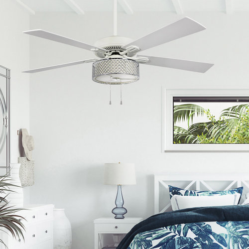 Beachcrest Home 52" Culver 5 - Blade White Coastal Ceiling Fan with ...