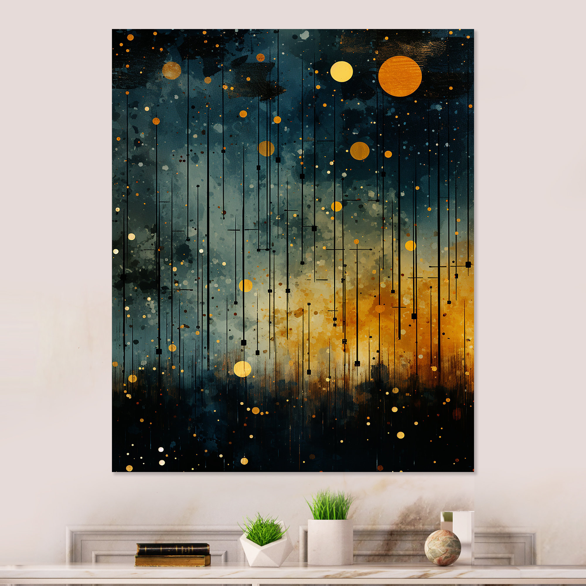 Mercer41 Yellow Astral Murmurs Landscape - Abstract Landscape | Wayfair