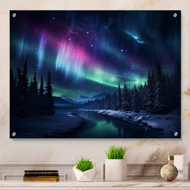 Design Art Northern Lights III - Aurora Borealis Acrylic Wall Art For ...