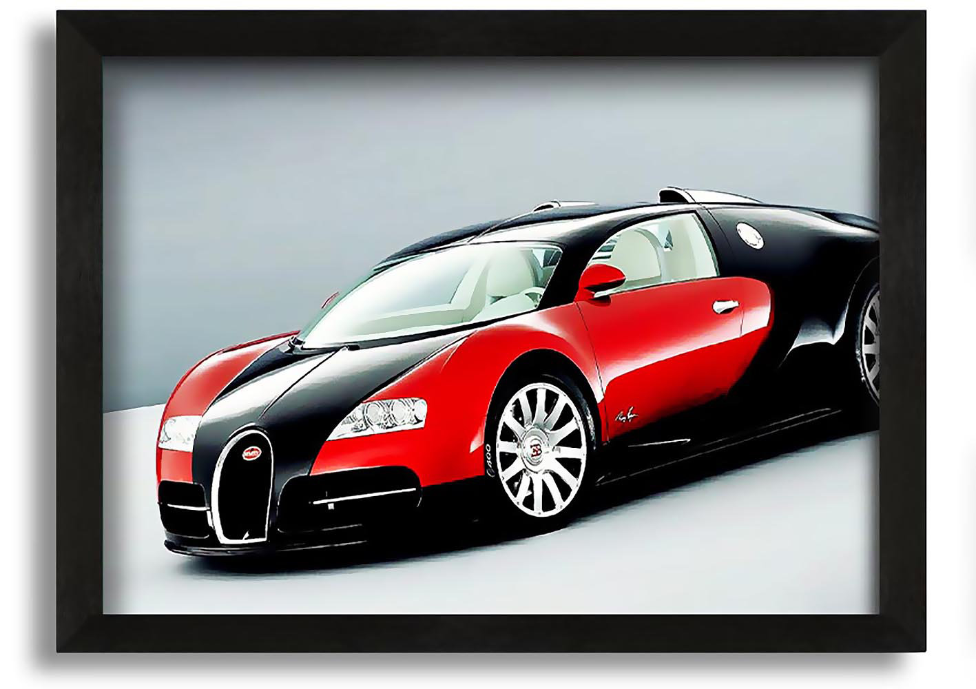 ModernMoments Bugatti Veyron Red and Black Side Profile - Picture Frame ...