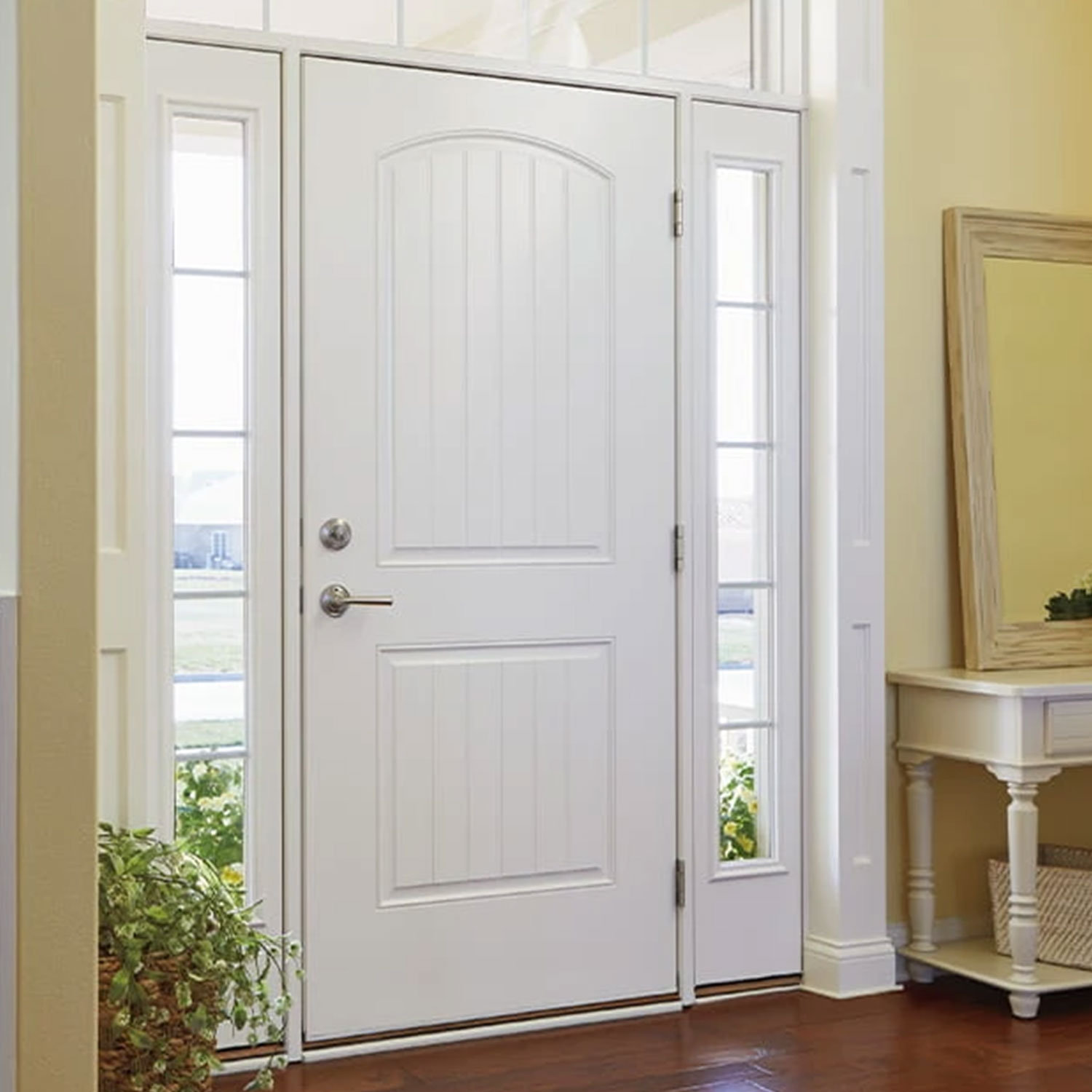 KHSHOW Fibreglass Exterior Door With Brickmould & Vinyl Frame,Knock ...