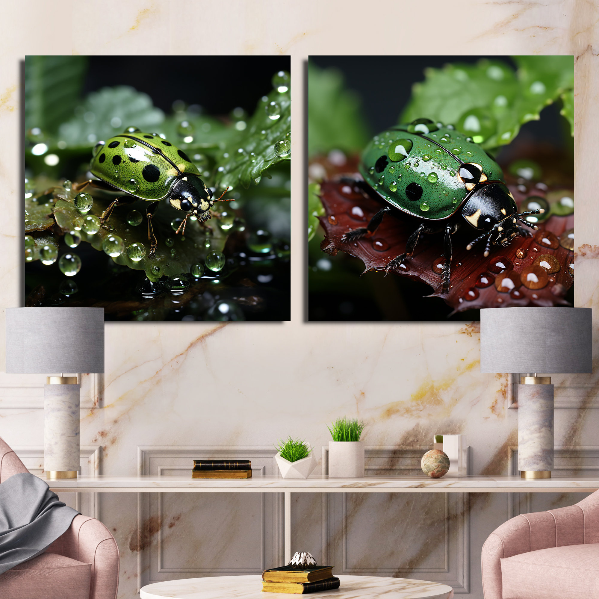 Lark Manor™ Enchanted Ladybug Forest - Insects & Bugs Square Collage ...