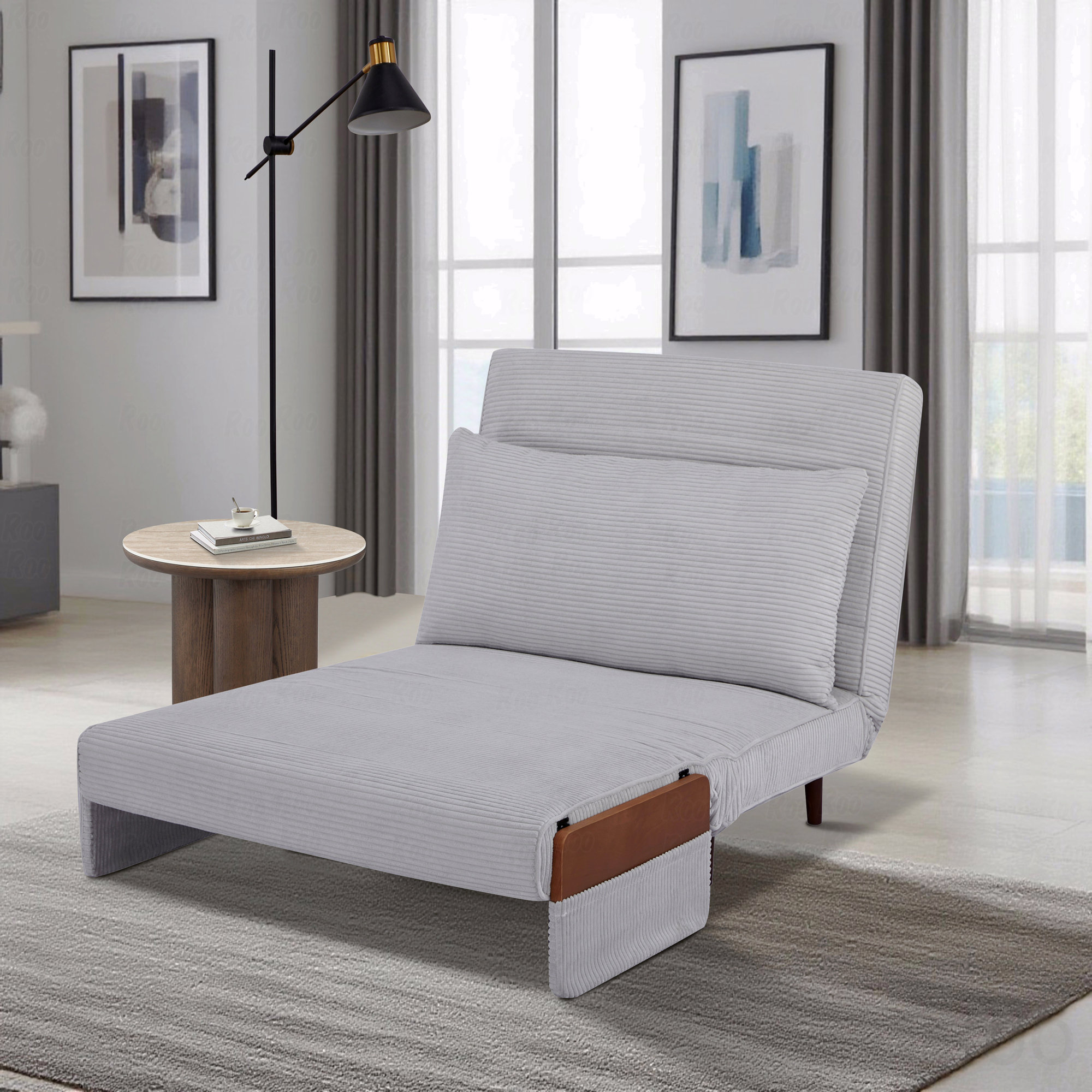 Mercer41 3-In-1 Sofa Bed: Upholstered Accent Chair, Convertible Sleeper ...